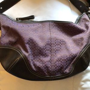 Coach | Bags | Coach Logo Purple With Brown Leather | Poshmark